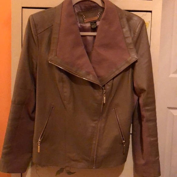IMAN | Jackets & Coats | Tan Leather Jacket | Poshmark